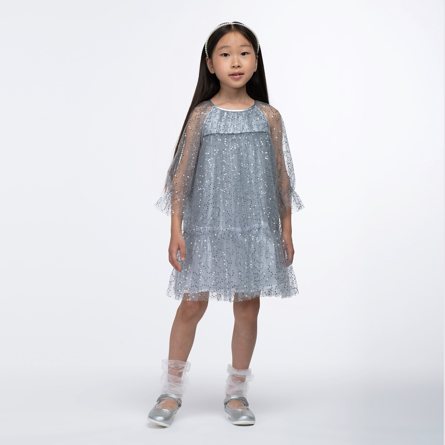 Платье Smena цвет серый 20576 купить по цене 1633 ₽ в интернет-магазине Детский мир