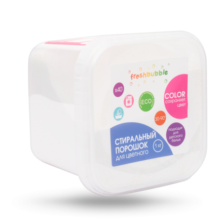 Стиральный порошок Freshbubble для цветного белья 1кг купить по цене 630 ₽ в интернет-магазине ...