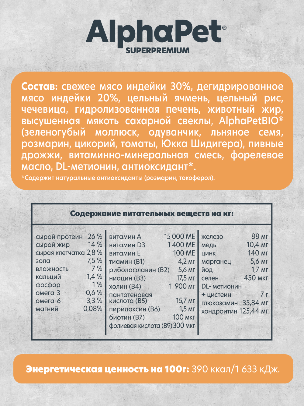 Корм для взрослых собак мелких пород AlphaPet Superpremium Monoprotein сухой с индейкой 1,5 кг ...